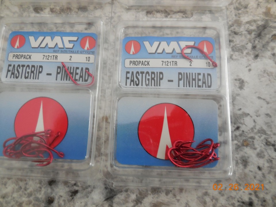 4 PACKS VMC Fastgrip Pinhead Hooks Size 2 New 7121TR Total 40 HOOKS | eBay