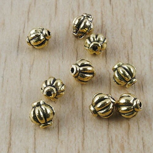 30pcs 6mm Dark Gold-tone Lantern Shaped Spacer Beads H2918 | eBay