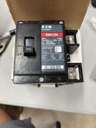 Eaton main circuit breaker, BWH2200 25k, 200 amp | eBay
