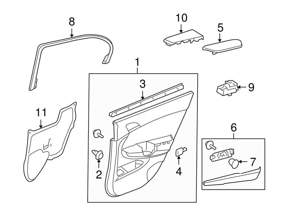 Genuine Honda Lining R Rear Door (Lower) *NH167L* (Graphite Black)83702 ...
