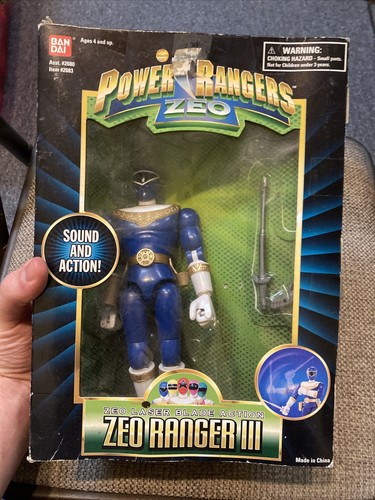 Power Rangers Zeo Blue Ranger III Laser Blade Action 8" Figure Bandai ...