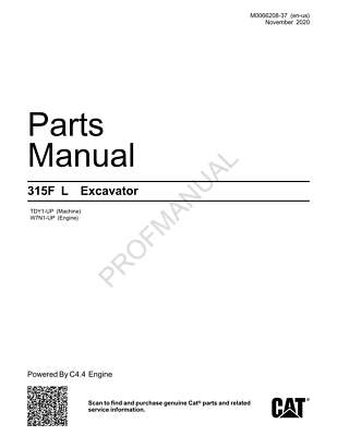 Caterpillar Cat 315F L Excavator Parts Catalog Manual | eBay