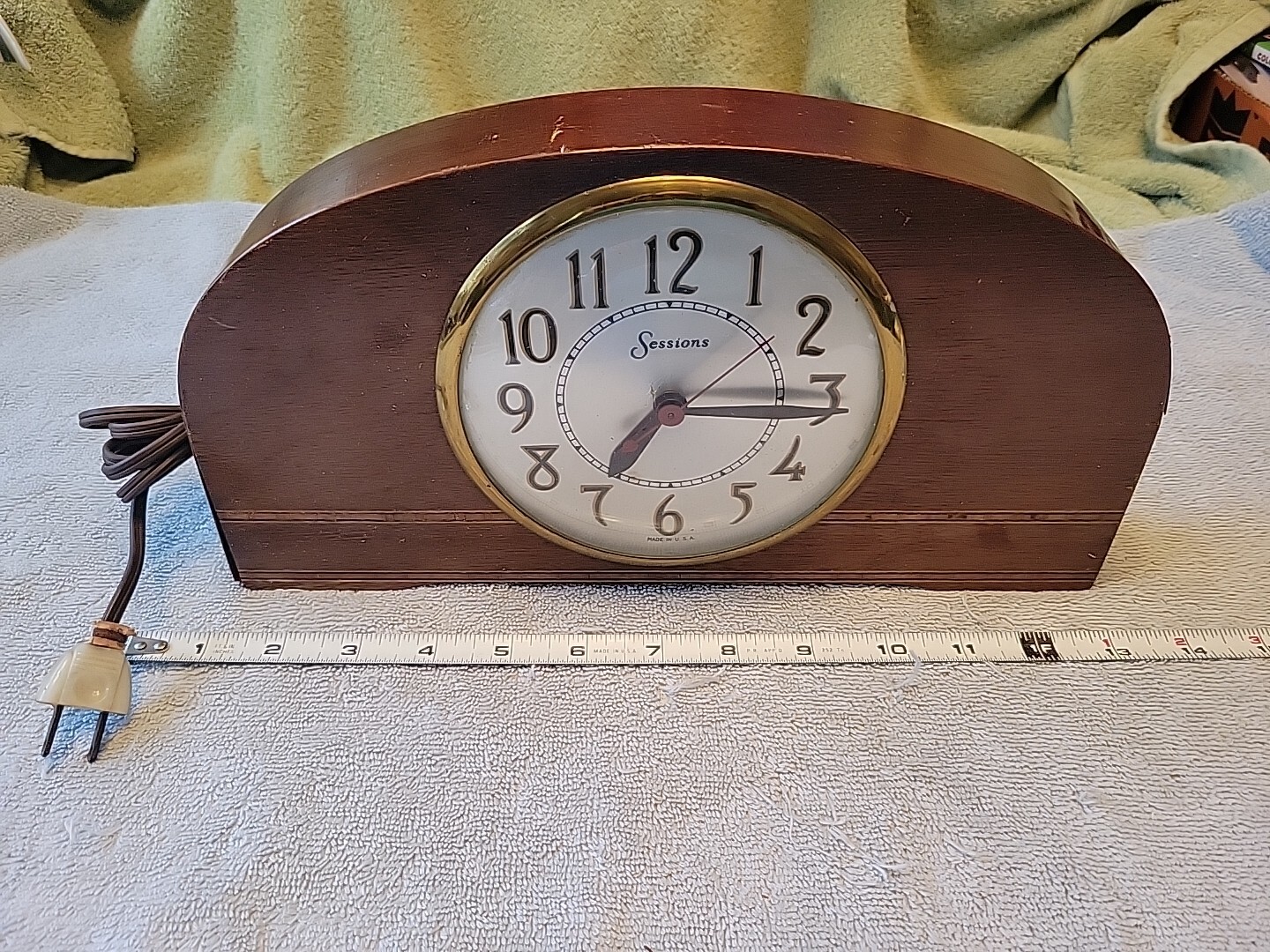 SESSIONS MANTLE CLOCK MODEL 3W CORDED ELECTRIC FOR PARTS OR REPAIR VTG ...