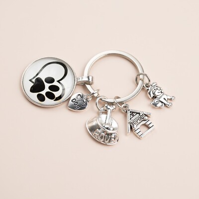 Cute I love My Dog Heart House Puppy Keychain Keyring Key Ring Novelty ...