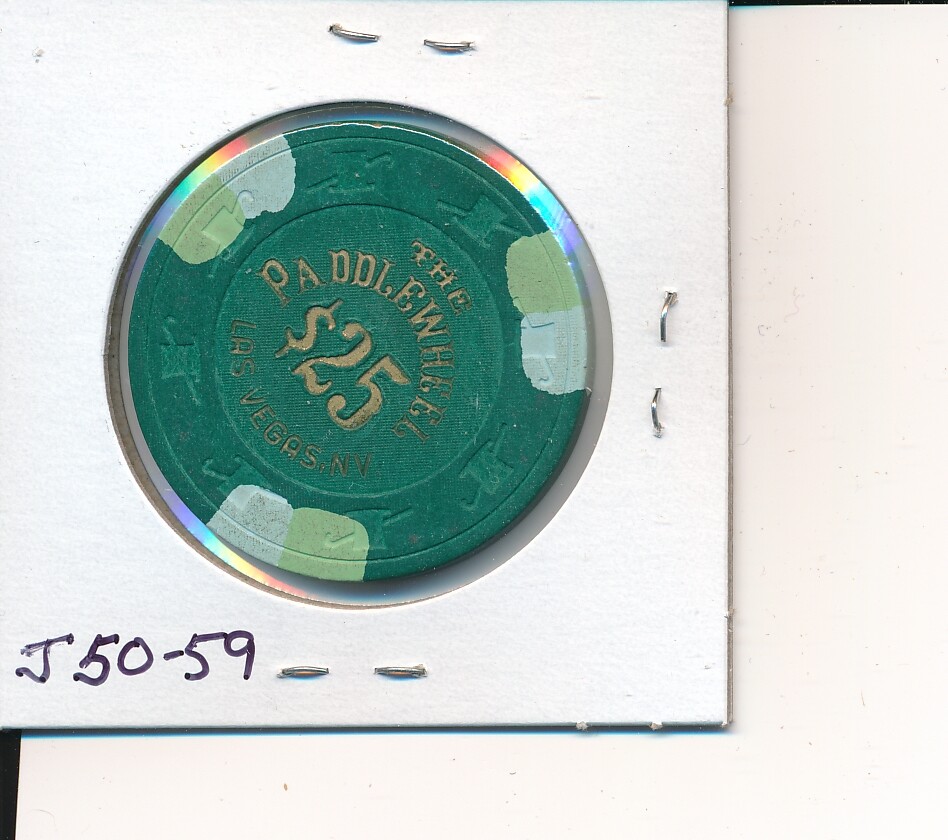 $25 CASINO CHIP - PADDLE WHEEL LAS VEGAS, NV 1983 H&C #N2451 OBS CLSD ...