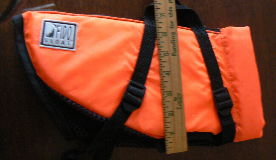 Fido Float Dog Puppy Flotation Vest Size XS (Orange with Black trim ...