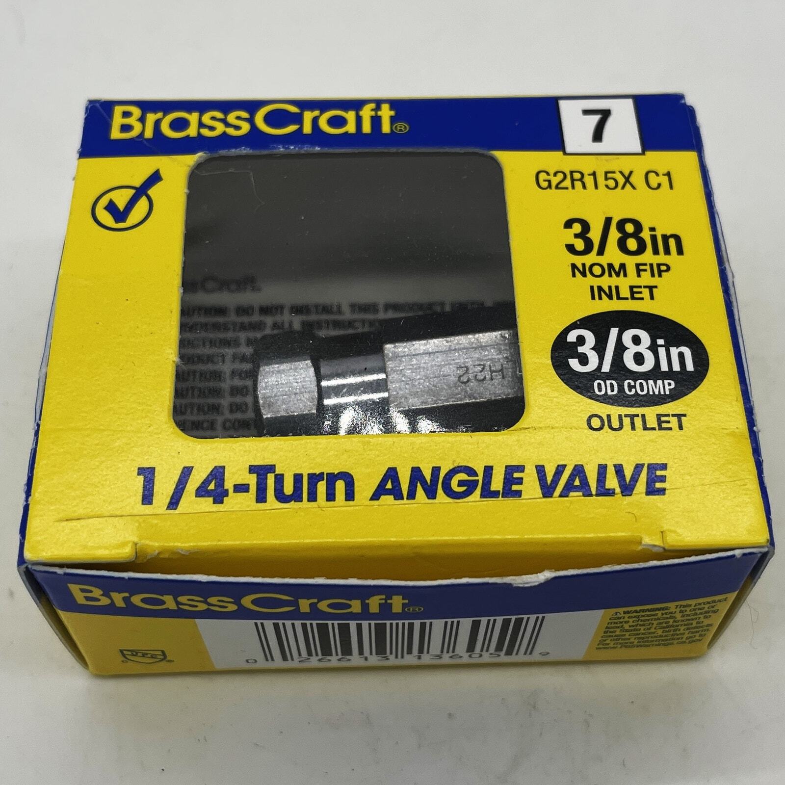 BrassCraft Angle Valve 1/4 Turn 3/8 Inlet x 3/8 Outlet Shut Off G2R15X ...