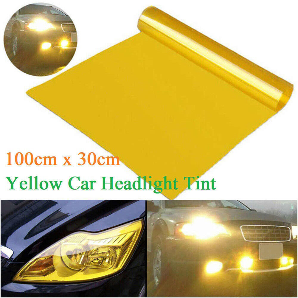Glossy Yellow/Amber Headlight Tint Fog Lights Tail light Vinyl Film ...