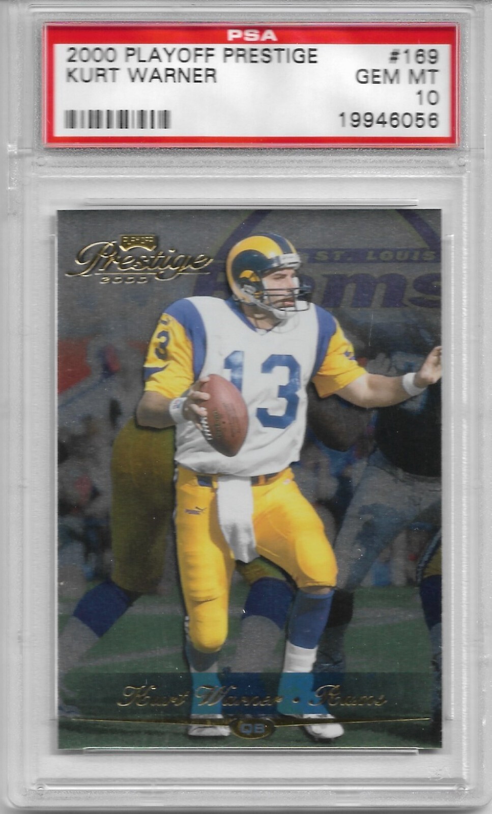 2000 PLAYOFF PRESTIGE #169 KURT WARNER PSA 10 GEM MINT HOF RAMS POP 2 ...