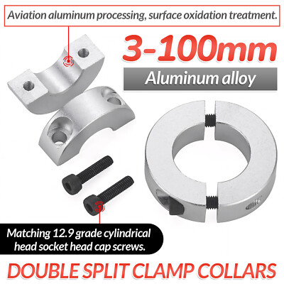 Aluminum Alloy Shaft Collar Double Split Steel Metric Clamp Collars 3mm ...