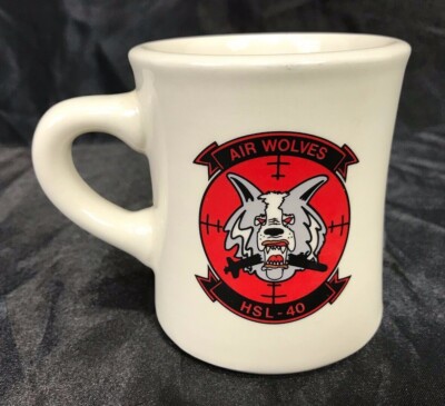 Vintage US Navy HSL-40 "Air Wolves" Named Pilots Coffee Cup | eBay