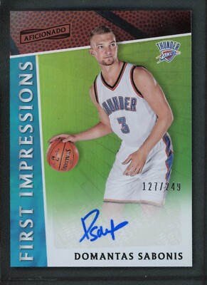 2016-17 DOMANTAS SABONIS 127/249 AUTO PANINI AFICIONADO FIRST ...