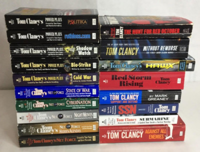 Huge Lot of 18 Tom Clancy Paperback Books Net Force Power Plays Jack ...