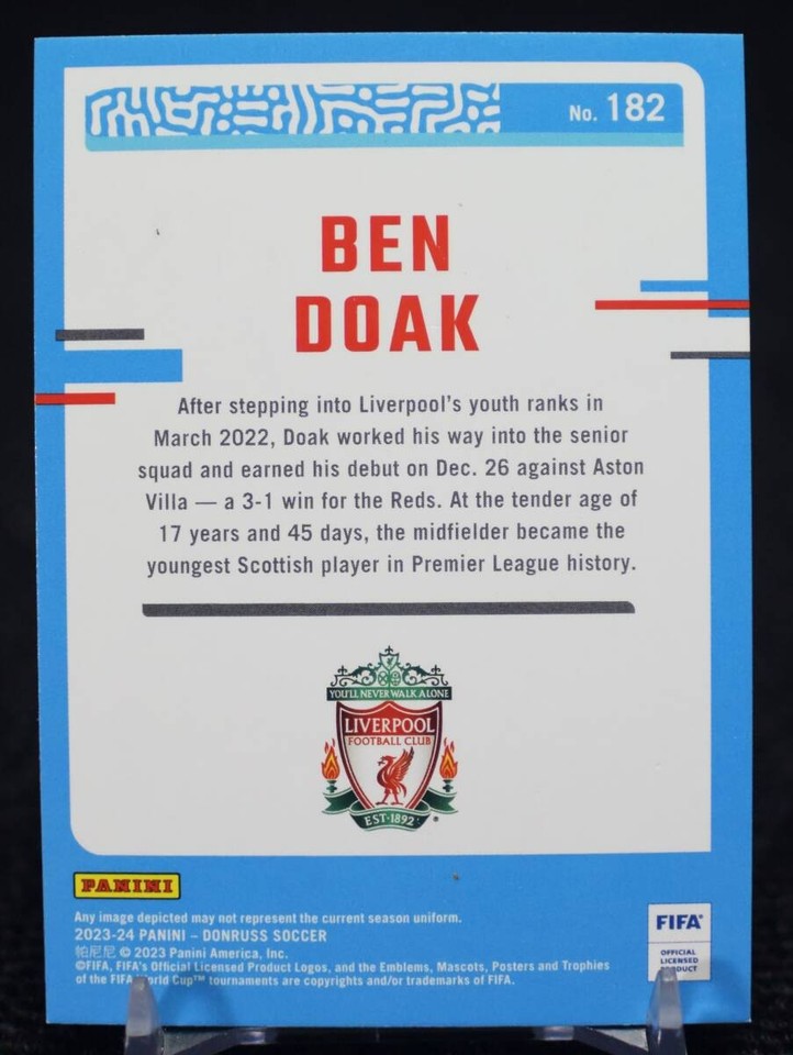 202324 Donruss Rated Rookie Diamond SP Ben DoBK FIFA LIVerpool Soccer ...
