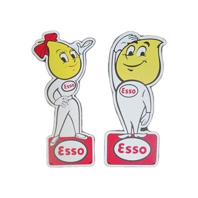 Esso Salute Oil Drop Boy & Girl Set Gasoline Die Cut Plate 12-in ...