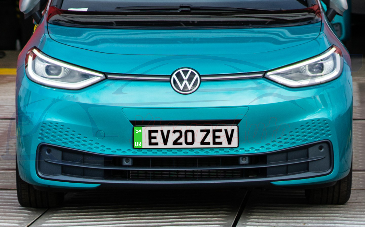 Xtremeauto Electric EV Green Car Number Plate Sticker X2 UK - Vinyl Car ...