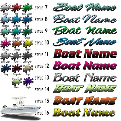 Boat Name Decal 2x12" / Custom Hull Graphic / Premium Marine Vinyl ...