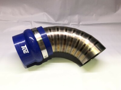 3" 90 degree Grade 1 Titanium Pipe Bend Exhaust Tube Elbow + hump hose ...