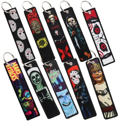 Horror Movie Key Tag Embroidery Key Fobs Keychains for Car Motorcycles ...