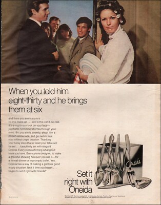 1969 Vintage ad Oneida retro Silver wear forks spoons Curlers fashion ...