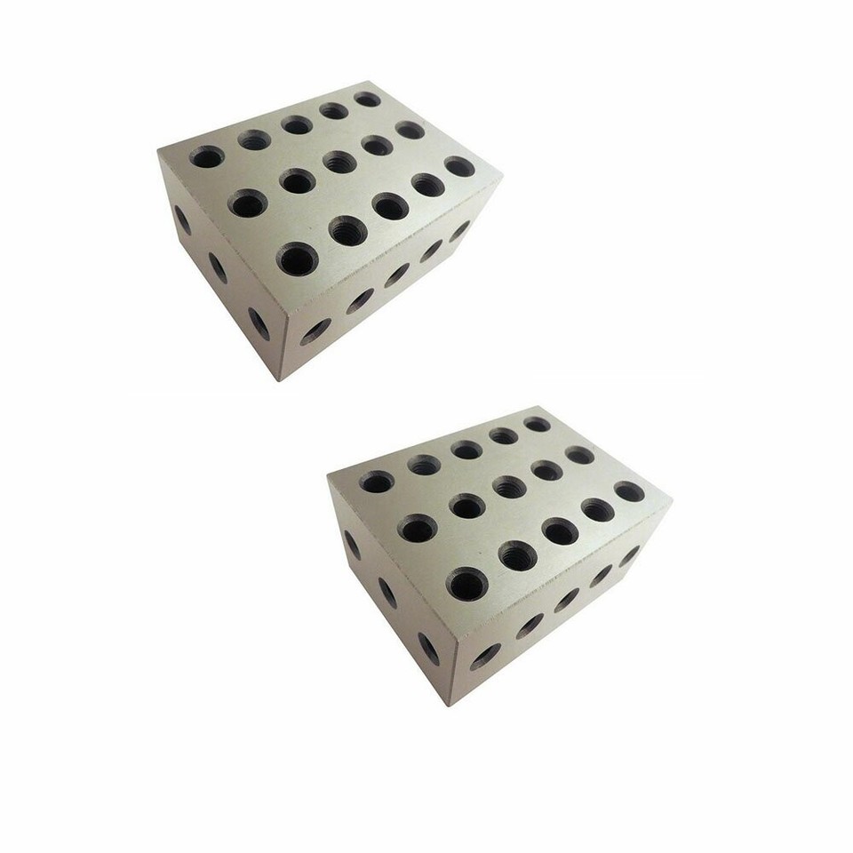 Set Of 2 PC 2 3 4 Metal Blocks 23 Holes Milling Drilling Machining ...