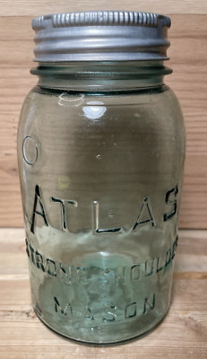 ATLAS JAR with Vintage Bow Tie PRESTO Aluminum Lid w/ Glass Insert | eBay