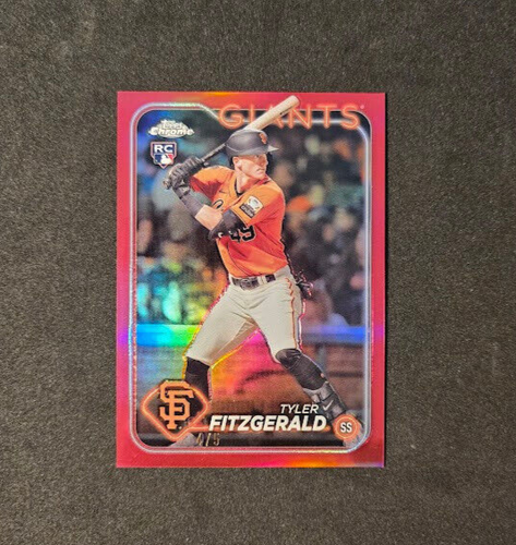 2024 Topps Chrome TYLER FITZGERALD #131 True Red Refractor #4/5 Rookie ...