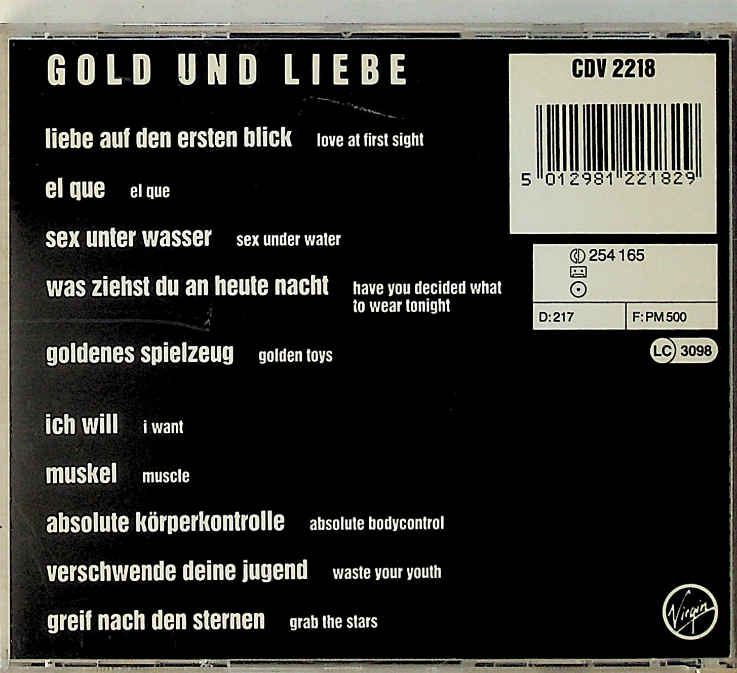 DAF - Deutsch Amerikanische Freundschaft – Gold Und Liebe CD (1989) EBM ...