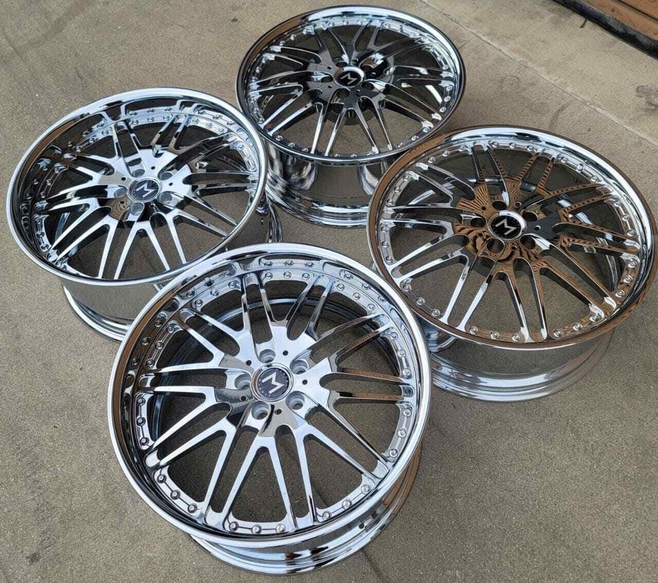 Custom Forged Wheels / Rims 21 inch Staggered 5X112 Chrome 2014 - 2016 ...