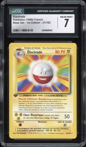 1999 Pokemon FRENCH 1st Edition Base Set Électrode-Electrode 21/102 CGC ...