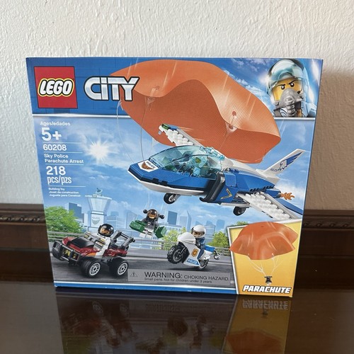 60208 SKY POLICE PARACHUTE ARREST Jet Airplane LEGO Set City Town Legos ...