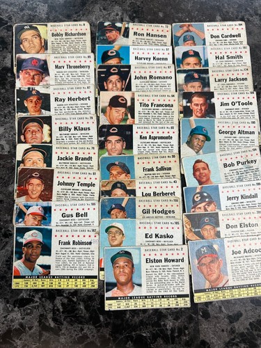 1961 Post Cereal Baseball Lot 27 Cards Frank Robinson Hand Cut | eBay