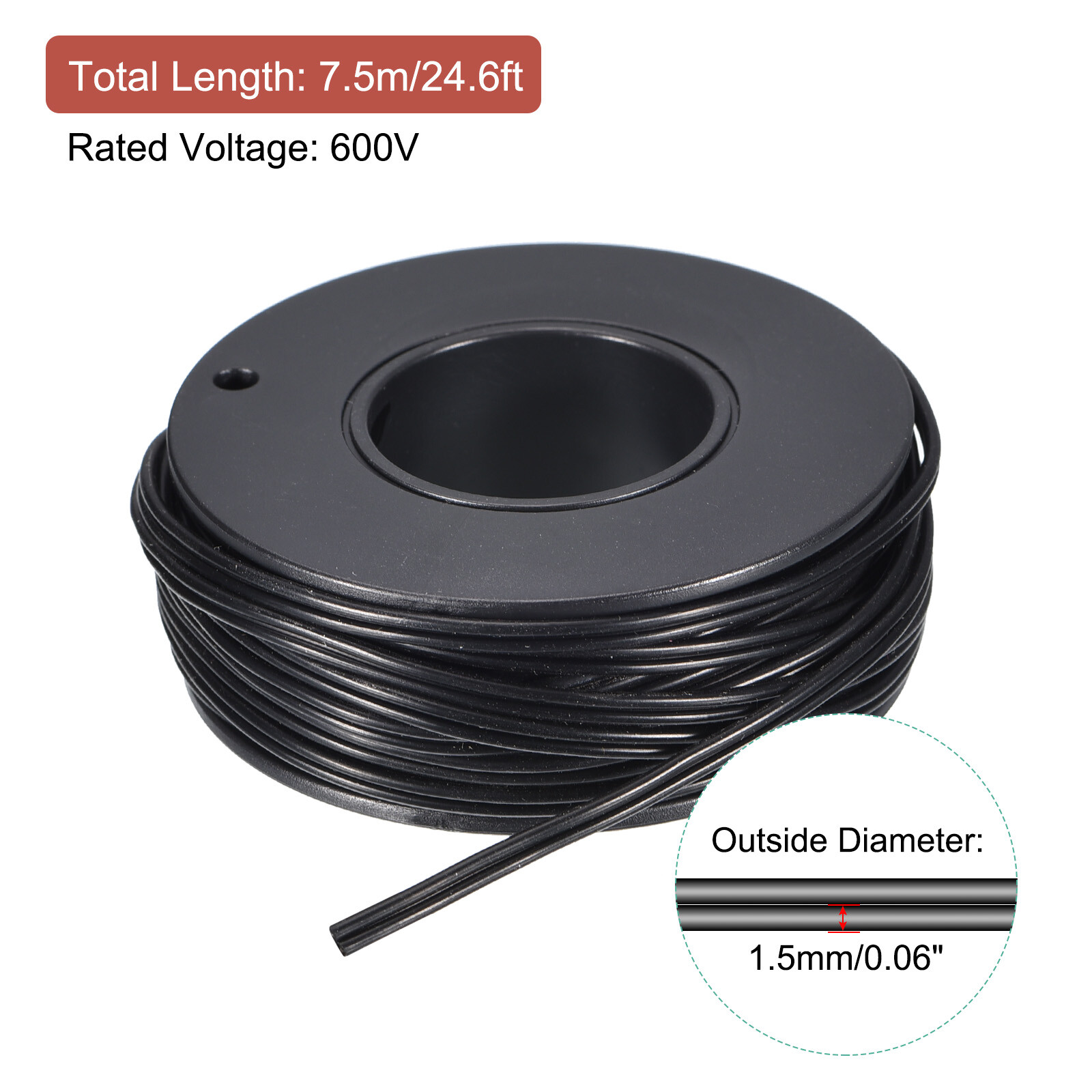 24AWG Silicone Ribbon Cable 2Pin 24 Gauge Flat Cable Silicone Wire 7.5m ...