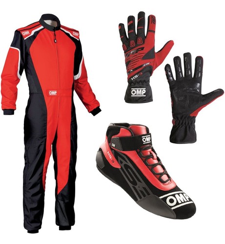 OMP KART SET COMPLETE KS-3 SUIT SHOES GLOVES RED/BLACK XXS,XS Sport ...