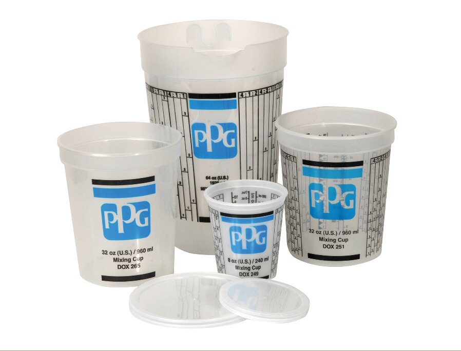 PPG DOX 249 8oz Auto Car Paint Mixing Cup With Lids - Qty-100 Ea. | eBay