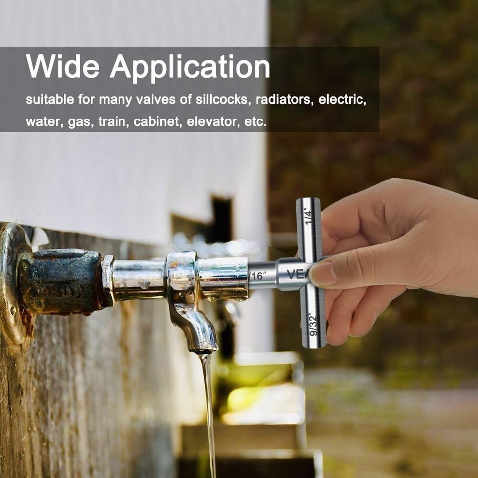 4-Way Sillcock Key For Outdoor Water Faucet Valves Residential ...