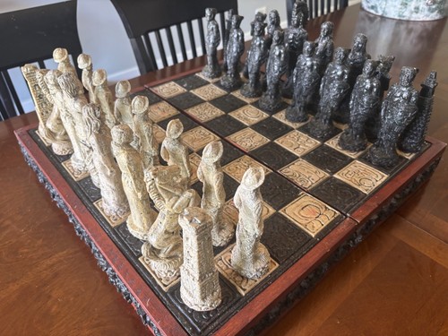 Malay Aztec Vintage Chess Set made with Stone & Wood | eBay