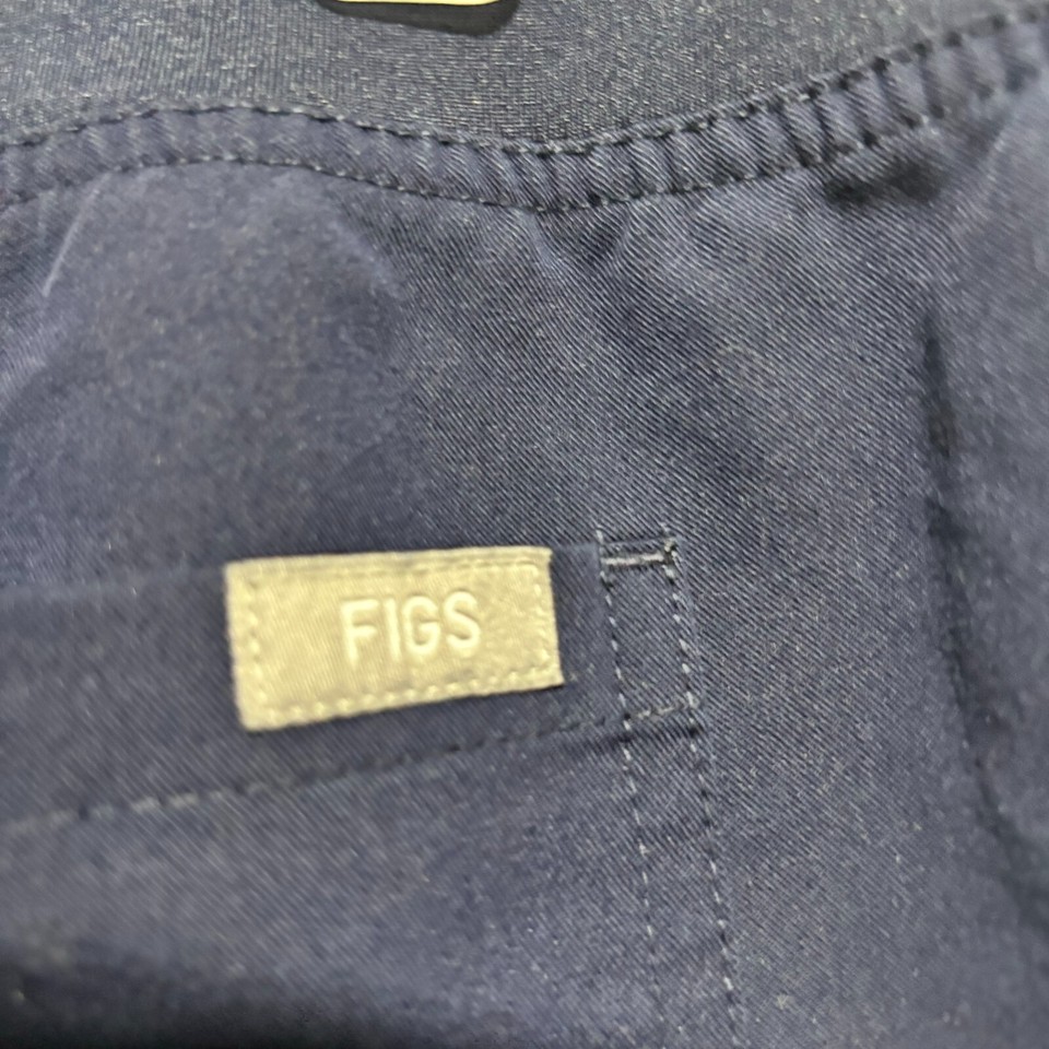 Figs Technical Collection Women's Scrubs Pants Blue Large Solid Logo ...