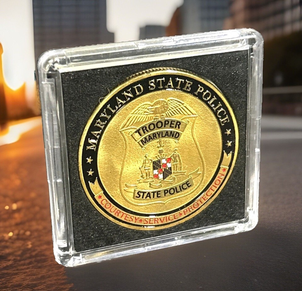 Maryland State Police Trooper Challenge Coin Includes Case New! | eBay