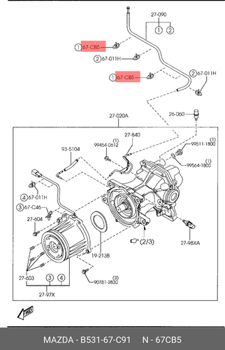 Genuine OE Clamp Plastic B53167C91 For Mazda B5316-7C91 | eBay.de