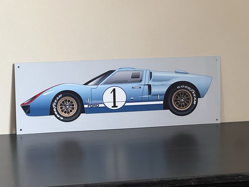 Aluminum Panel Ford GT 40 Legendary Racing Vintage Car Style Sign | eBay