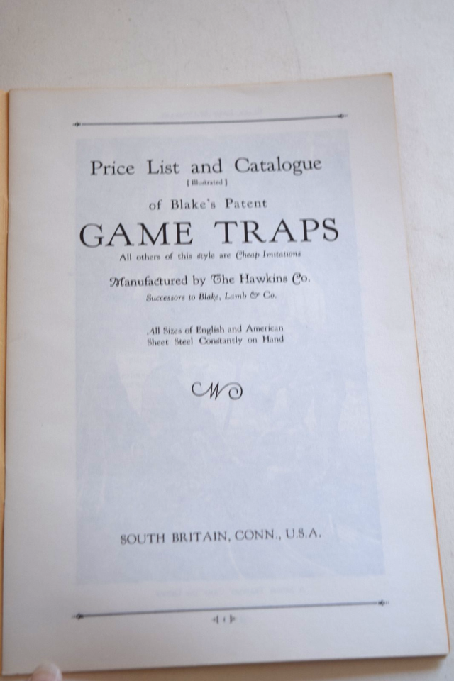 Trap Collectors Guide, Animal Traps Price List, Blake & Lamb Animal ...