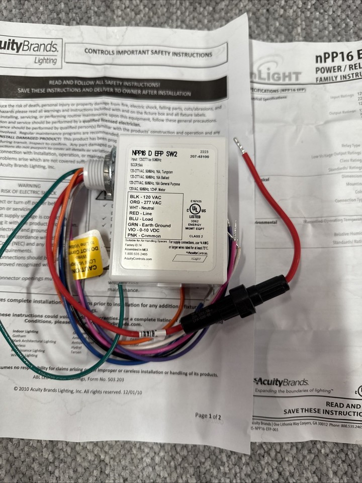 Acuity Controls NPP16 D EFP Occupancy Controlled Dimming Power / Relay ...