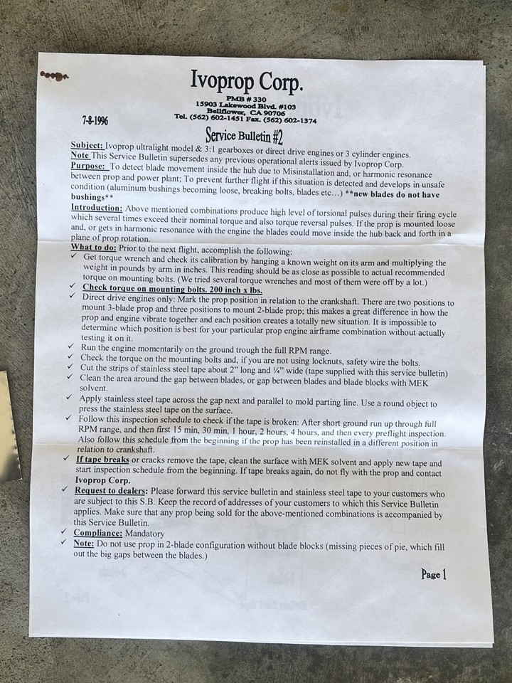 IVO PROP 3 BLADE QUICK ADJUST SYSTEM COMPOSITE ULTRA LIGHT PROP | eBay