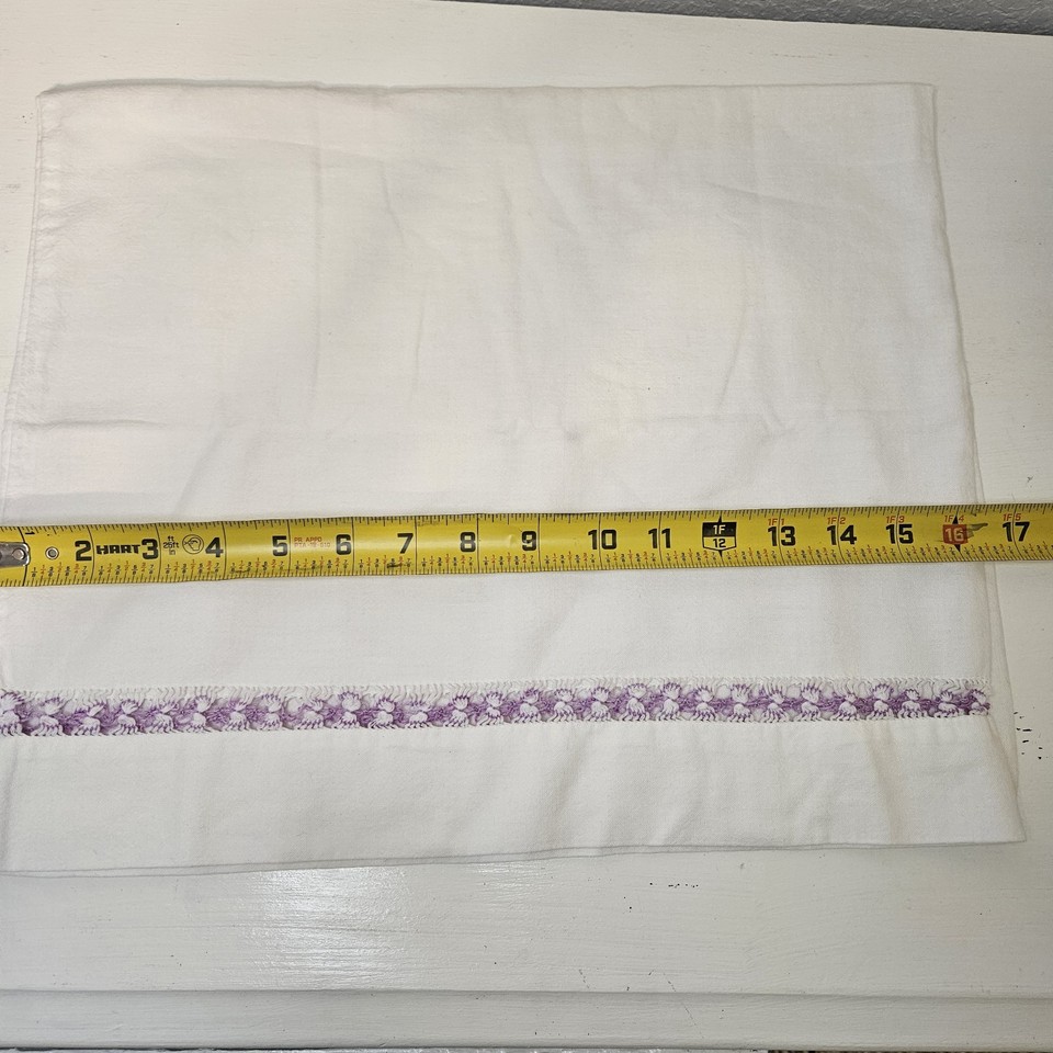 Vintage Lavender Embroidered Pillowcase Small Size | Hand Drawn Thread ...