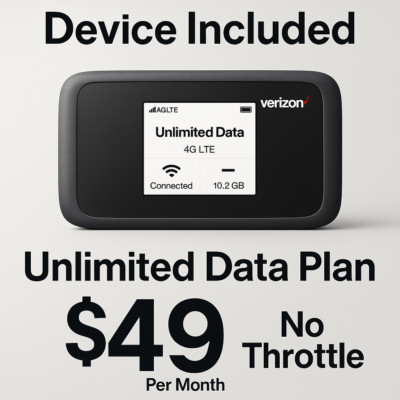 Unlimited Verizon 4G LTE | Mifi 8800 Hotspot Included | No Throttling ...