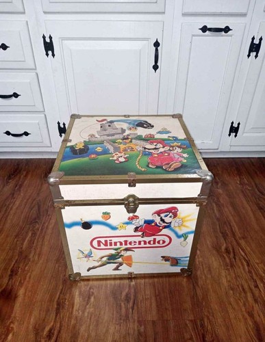 RARE 1980s Vintage Nintendo Super Mario 3 Zelda Wood Box Toy Chest ...