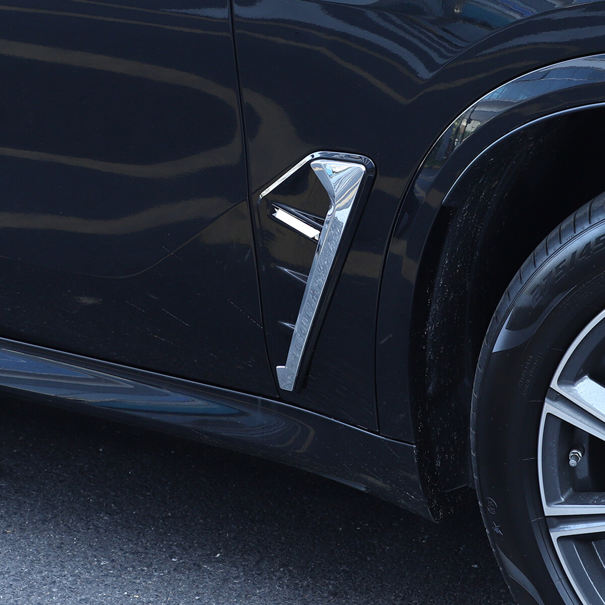 Silver ABS Side Fender Grillle Air Vents Trim For BMW X5 X5M G05 2019 ...