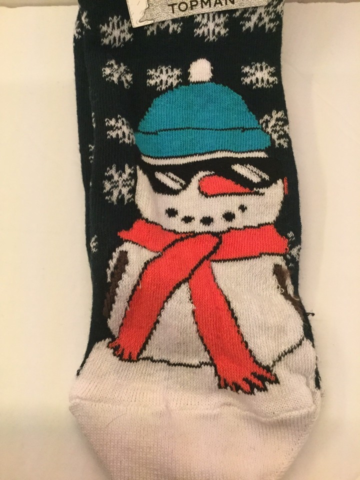 Topman Snowman Print Socks Black one size | eBay