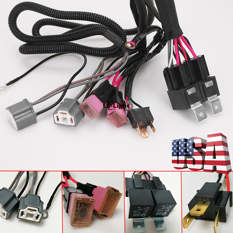 Headlight Wiring Harness Kit H6054 Headlight H4 Relay Wiring Harness ...